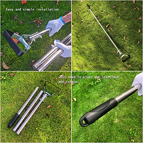 Ledombon Garden Hoe Stirrup Hoe Long Handle Adjustable Weeding Hula Hoes Gardening Tools for Vegetable Garden