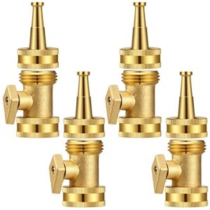 leifide 8 pcs brass jet nozzle water nozzle high pressure hose nozzle with garden hose shutoff valve brass heavy duty 3/4 inch ght connector for garden hose