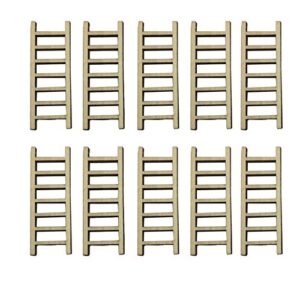 tophappy mini ladders fairy garden accessories ,wood step ladder set micro landscape accessories for diy dollhouse décor (10 pcs ladder)