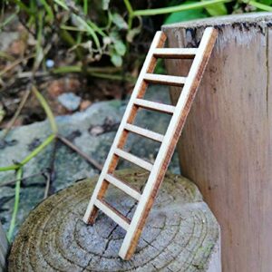 Tophappy Mini Ladders Fairy Garden Accessories ,Wood Step Ladder Set Micro Landscape Accessories for DIY Dollhouse Décor (10 Pcs Ladder)