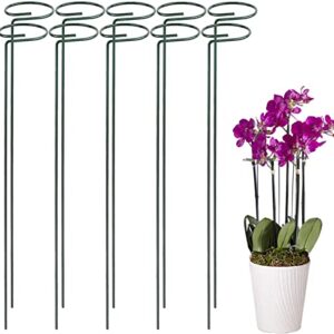 JJZJ 15.8 Inches Single Stem Plant Support Stakes Steel Garden Stakes, Pack of 10