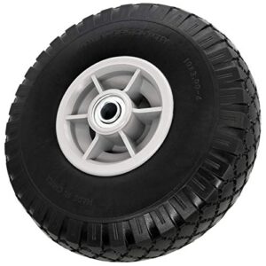 10" Flat Free Solid Tire Wheel,LIYYOO Flat Free Solid Rubber Replacement Tire for Garden Utility Cart Tires Snowblower Lawn Mower Wheelbarrow Generator Hand Cart (10" Diameter,5/8" Axle, 400 lb)