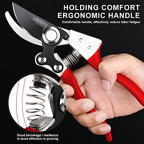 Garden Shears, Pruning Shears for Gardening Heavy Duty with Rust Proof Stainless Steel Blades, Garden Clippers Best Hand Pruners Ergonomic Gardening Tools