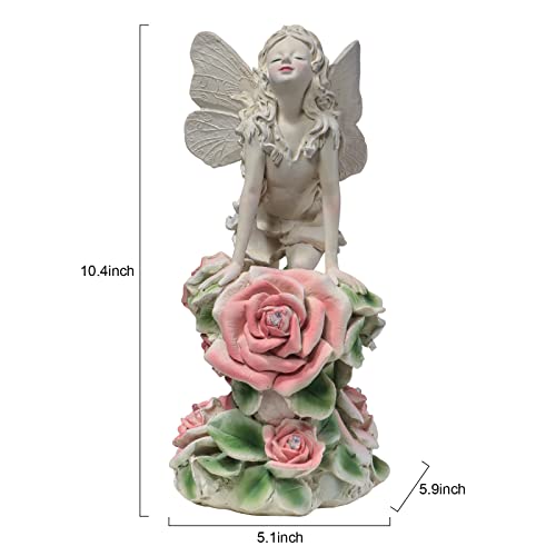 VASSTNESTAR Garden Angel Outdoor Decor Garden Statue,Solar Powered Outdoor Resin Statues-Patio Lawn Yard Porch, Funny Garden Angel Ornaments Figurines for Outside Garden Gifts (Prayer)