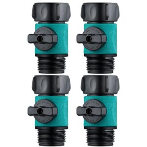 plastic garden hose connect water hose turn off valve garden hose connector plastic water hose connector with shutoff valve set fit for all types of garden hoses standard 3/4 inch thread (4)