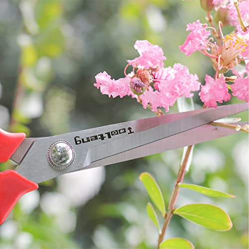 TOOLTENG Extra Long Stainless Steel pruners Bonsai Plant Trimming Scissors for thorny roses plant Flowers Harvesting Herbs Fruits or Vegetables prune corners dense areas Garden shears with sheath