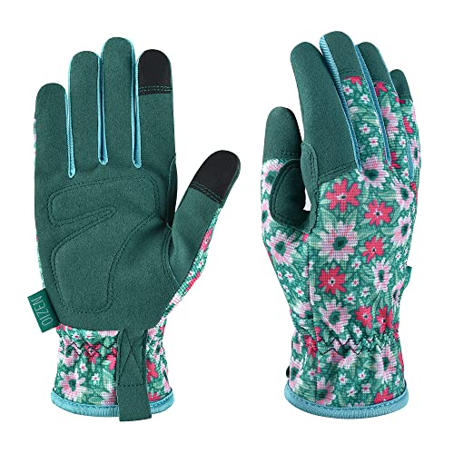 OIZEN Gardening Gloves for Women, Garden Gloves with Touch Screen, Light Duty Working Gloves, Gardening Gifts for Women, Size Small