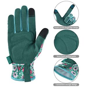 OIZEN Gardening Gloves for Women, Garden Gloves with Touch Screen, Light Duty Working Gloves, Gardening Gifts for Women, Size Small