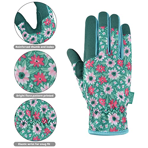 OIZEN Gardening Gloves for Women, Garden Gloves with Touch Screen, Light Duty Working Gloves, Gardening Gifts for Women, Size Small