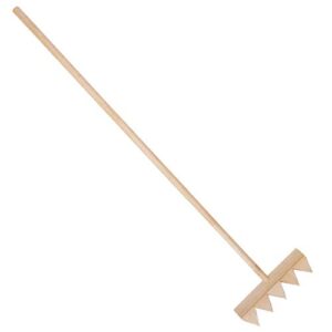 outdoor zen garden rake – japanese sand garden rake tool- 48″ long 5 tine solid oak zen rake – large rake for rock sand garden – diy stress relief gifts for adult