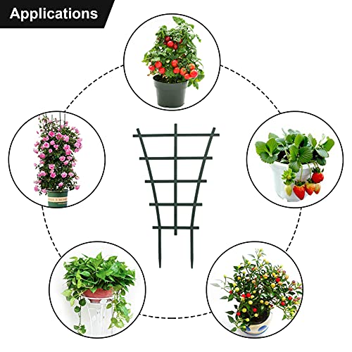 GWOKWAI 12Pcs Plant Climbing Trellis Supports, DIY Garden Mini Superimposed Potted Plant Support Plastic Pot Plant Stem Support Wire for Indoor Outdoor Vines Flower Vegetable