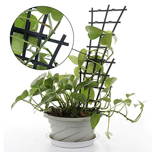 GWOKWAI 12Pcs Plant Climbing Trellis Supports, DIY Garden Mini Superimposed Potted Plant Support Plastic Pot Plant Stem Support Wire for Indoor Outdoor Vines Flower Vegetable