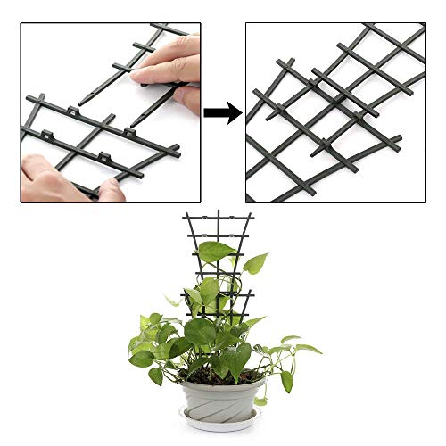 GWOKWAI 12Pcs Plant Climbing Trellis Supports, DIY Garden Mini Superimposed Potted Plant Support Plastic Pot Plant Stem Support Wire for Indoor Outdoor Vines Flower Vegetable