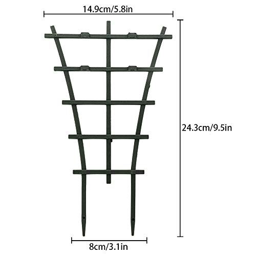 GWOKWAI 12Pcs Plant Climbing Trellis Supports, DIY Garden Mini Superimposed Potted Plant Support Plastic Pot Plant Stem Support Wire for Indoor Outdoor Vines Flower Vegetable