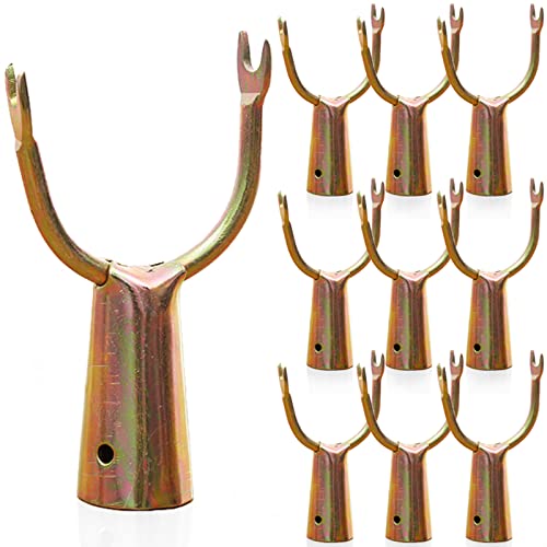 10 Pcs Metal Tree Support, Tree Straightening Device, Branch Crutch - Prevent Branches from Breaking for Vineyards Ornamental Gardens Orchards, Fits 0.75 inch Pole, Pipe, Bamboo, Wood Stakes