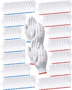 60 pairs cotton work gloves garden gloves men women hand cotton safety gloves for industry warehouse gardening construction, red, blue