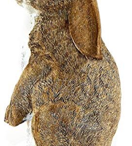 Bellaa Rabbit Statue Curious Cute Standing Bunny Outdoor Garden Patio Lawn Farmhouse Bunnies Figurine Rustic Sculpture 10 inch Home Decor Presents for Mom Gifts for Grandma