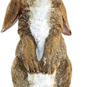 Bellaa Rabbit Statue Curious Cute Standing Bunny Outdoor Garden Patio Lawn Farmhouse Bunnies Figurine Rustic Sculpture 10 inch Home Decor Presents for Mom Gifts for Grandma