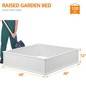 Leisurelife 4X4FT Raised Garden Bed Kit for Gardening,Elevated Plastic Planter Box for Vegetables Flowers, Herbs, Fruits