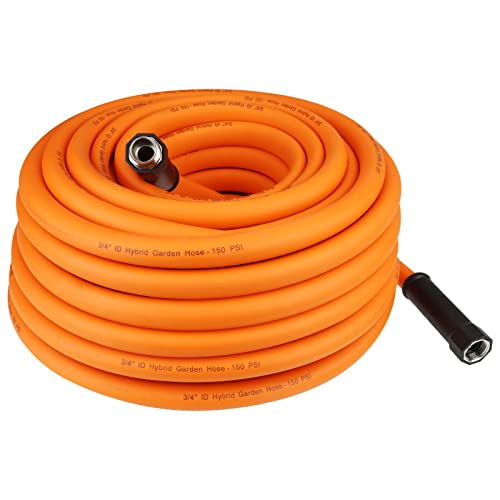 Tahoe Trails Hybrid Flex Garden Water Hose 5/8" x 50 ft, with Swivel Grips and Solid Brass Fittings, Extreme All Weather Flexibility