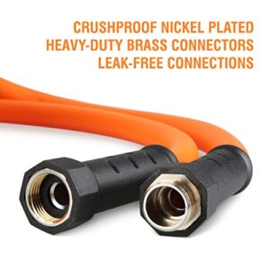 Tahoe Trails Hybrid Flex Garden Water Hose 5/8" x 50 ft, with Swivel Grips and Solid Brass Fittings, Extreme All Weather Flexibility