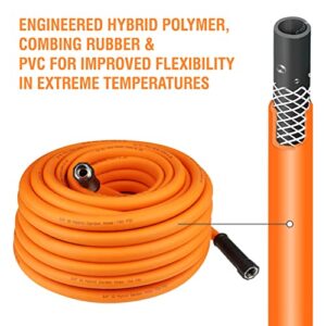 Tahoe Trails Hybrid Flex Garden Water Hose 5/8" x 50 ft, with Swivel Grips and Solid Brass Fittings, Extreme All Weather Flexibility