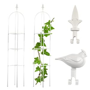 kamansy garden trellis for outdoor climbing plants, trellis for potted plants, wire plants trellis, 6 ft tall iron metal trellis plants trellis