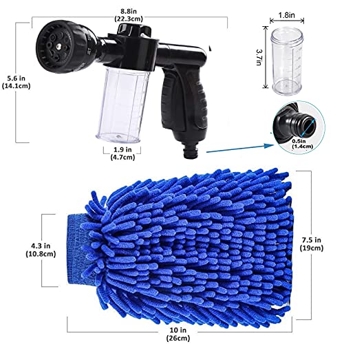 YeYouc Garden Hose Nozzle, High Pressure Hose Sprayer Nozzle 8 Way Spray Pattern Foam Blaster for for Watering Plants, Lawn, Patio, Car Wash, Cleaning, Showering Pet