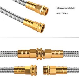 ZThan Eve Steel Garden Hose 304 Stainless Steel Metal Water Hose Very strong and durable Copper-plated aluminum connector Rust Proof, No kinks and bite Easy to Use & Store, With sprinkler (3)