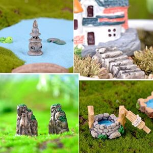 JKanruh 20 Pcs Mini Fairy Garden Accessories Kit, Miniature Garden Figurines,Miniature Pond Lawn Garden Ornament Figurines for Fairy Garden Decoration