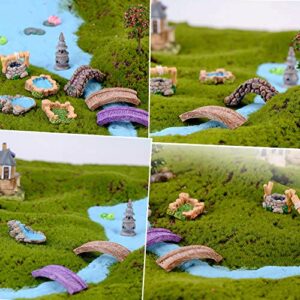 JKanruh 20 Pcs Mini Fairy Garden Accessories Kit, Miniature Garden Figurines,Miniature Pond Lawn Garden Ornament Figurines for Fairy Garden Decoration