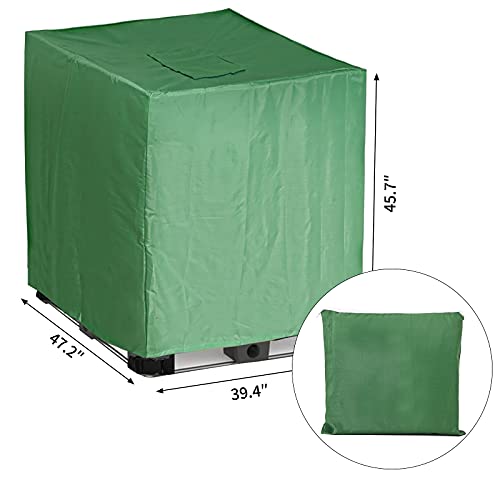 Green 275 Gallon IBC Tote Cover Sunshade Water Proof Protective Hood 1000 L Garden Rain Water Tank