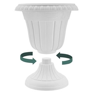 Arcadia Garden Products PL00GY Classic Traditional Plastic Urn Planter Indoor/Outdoor, 16" x 18", Gray