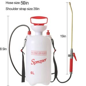 Itisll Portable Garden Pump Sprayer Brass Wand Shoulder Strap for Yard Lawn Weeds Plants 1.5Gal