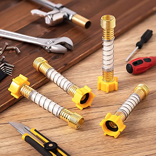 Garden Flexible Hose Protector-4 Pack Hose Extension Adapter Solid Hose Kink Protector With Coil Spring Garden Hose, Adapter Universal Kink-Free Hose Saver With Spring