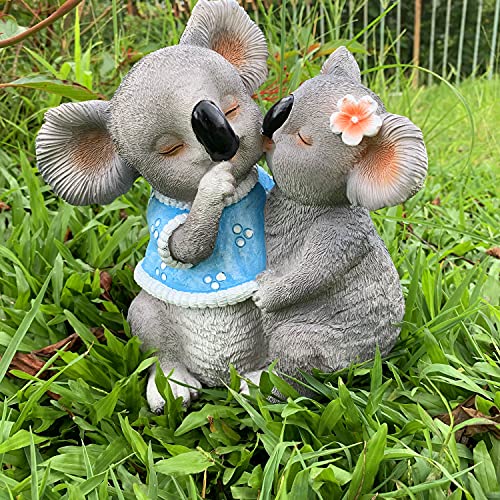 Handsider Garden Statues Koala, Outside Art Decor Koala Bear Figurines for Home Yard Lawn Indoor Outdoor, Animal Sculpture Ornaments