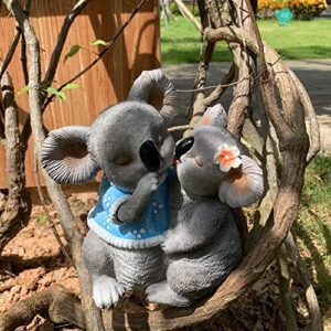 Handsider Garden Statues Koala, Outside Art Decor Koala Bear Figurines for Home Yard Lawn Indoor Outdoor, Animal Sculpture Ornaments