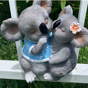 Handsider Garden Statues Koala, Outside Art Decor Koala Bear Figurines for Home Yard Lawn Indoor Outdoor, Animal Sculpture Ornaments