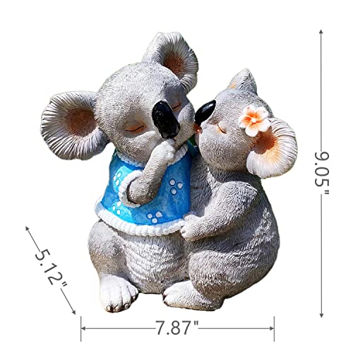 Handsider Garden Statues Koala, Outside Art Decor Koala Bear Figurines for Home Yard Lawn Indoor Outdoor, Animal Sculpture Ornaments