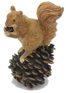 c&f garden decor outdoor polyresin squirrel on pinecone statue g119 6″h