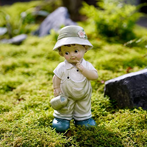 Aloak Watering Boy Statue 12.8 inch, Indoor Outdoor Boy Statue for Home, Garden, Yard, Patio and Wedding Décor