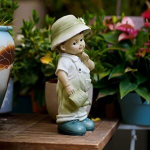 Aloak Watering Boy Statue 12.8 inch, Indoor Outdoor Boy Statue for Home, Garden, Yard, Patio and Wedding Décor