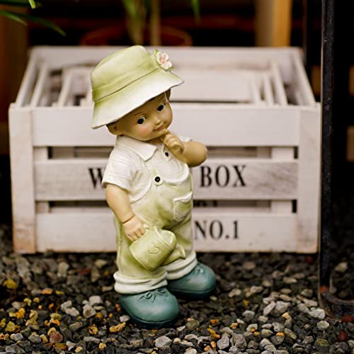 Aloak Watering Boy Statue 12.8 inch, Indoor Outdoor Boy Statue for Home, Garden, Yard, Patio and Wedding Décor