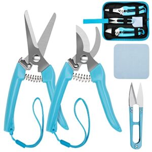 pruning shears,3pcs garden scissors,stainless steel sharp blade gardening trimming floral shears scissors pruners for cutting flowers,trimming plants,bonsai,picking fruits with storage bag,wipe cloth