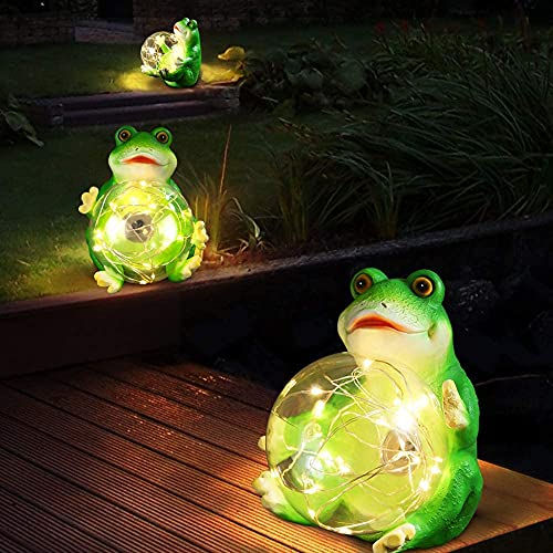 Garden Decor Adorable Frog Garden Sculptures & Statues Perfect Yard Art Gift Solar Garden Statues Create a Vibrant Landscape for Garden, Courtyard, Lawn, Walkway (1 PCS)