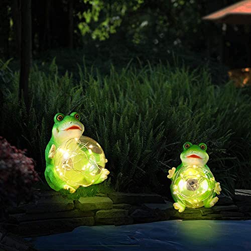 Garden Decor Adorable Frog Garden Sculptures & Statues Perfect Yard Art Gift Solar Garden Statues Create a Vibrant Landscape for Garden, Courtyard, Lawn, Walkway (1 PCS)