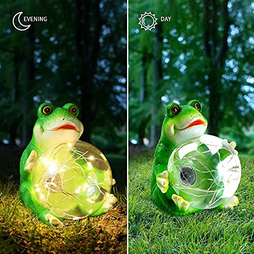 Garden Decor Adorable Frog Garden Sculptures & Statues Perfect Yard Art Gift Solar Garden Statues Create a Vibrant Landscape for Garden, Courtyard, Lawn, Walkway (1 PCS)