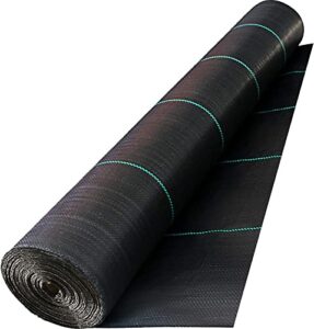 vevor weed barrier, 5.8oz landscape fabric, 4ft x 300ft cover mat heavy duty woven grass control geotextile for garden, patio, 4ft300ft-5.8oz, black