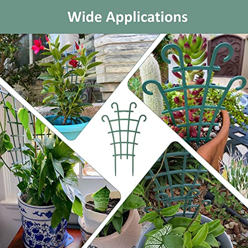 SunKrop 5 Pack Small Trellis for Potted Plants Indoor Outdoor, Tiny Stackable Plastic Climbing Stakes, Mini DIY Garden Support Trellis for Houseplants Hoya Pothos Vines Vegetables Flowers Stand Frame