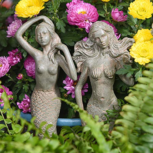 Sungmor Retro Style 7.28 Inch Heavy-duty Wall-Mounted Mermaid Hook Garden Statue Decoration | Premium Resin Indoor Outdoor Sculpture Wall Decor | Gift Idea for Families & Friends